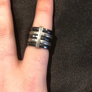 Clio Blue | Jewelry | Clio Blue Black Ceramic And Silver 925 Ring ...